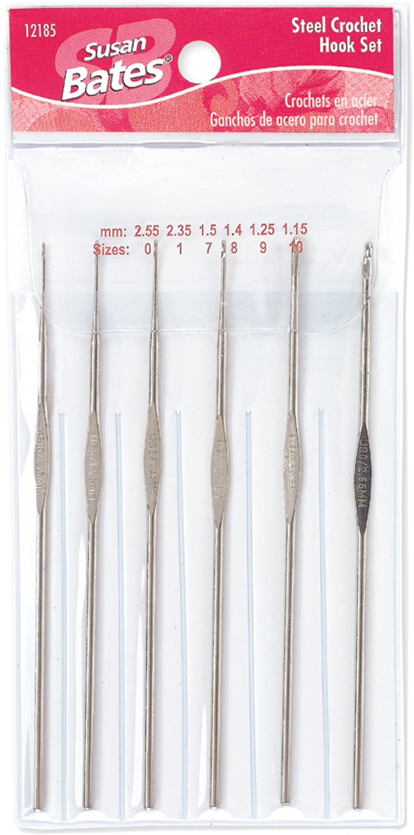 2 Pack - Susan Bates Steelite Crochet Hook Set-Sizes 0 To 10 - 12185 ...