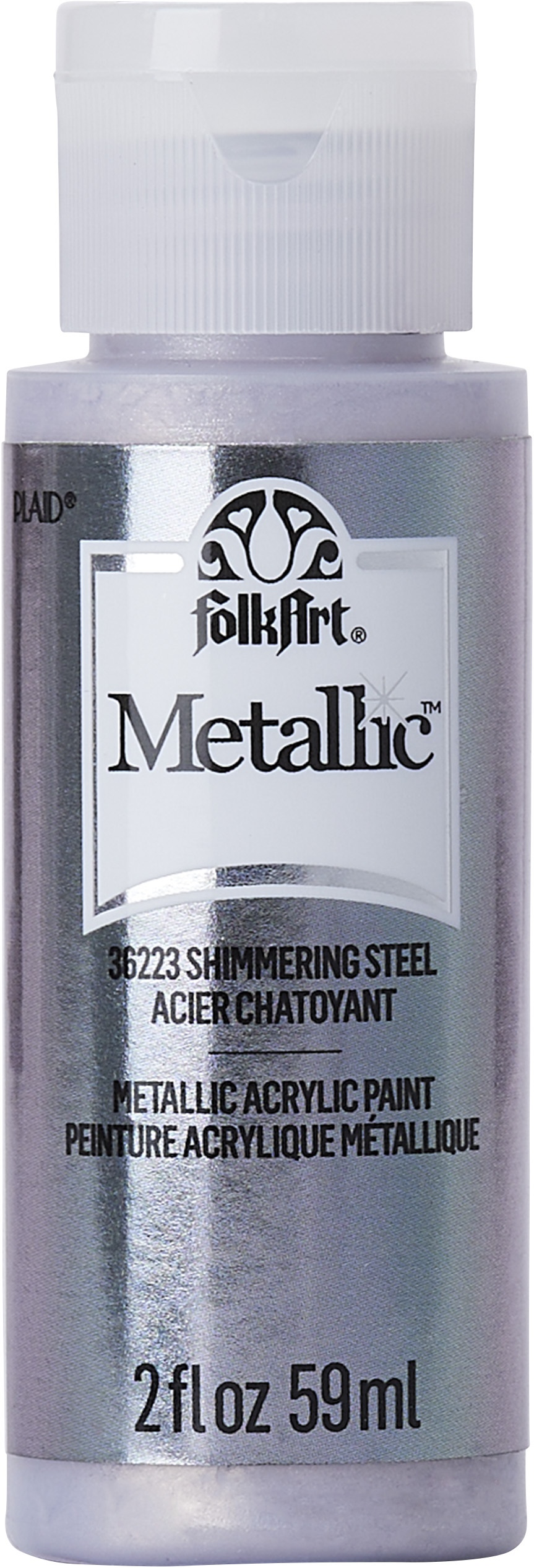 6 Pack - FolkArt Metallic Acrylic Paint 2oz-Shimmering Steel - SM-36223 ...